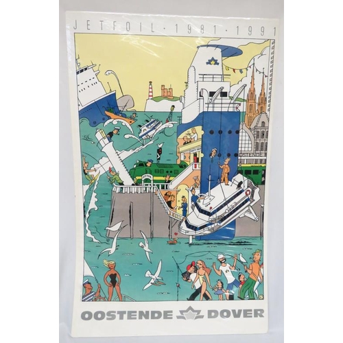 Unframed Poster by Ever Meulen for the jetfoil transport Ostend - Dover ...