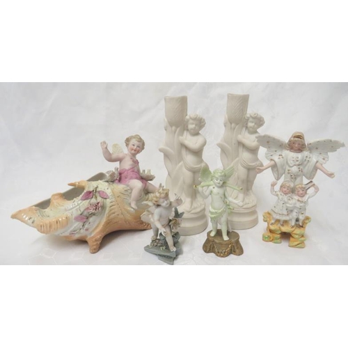 Dresden/Meissen Angel approx. 8cm H, putty Angel, Angels children, pair ...