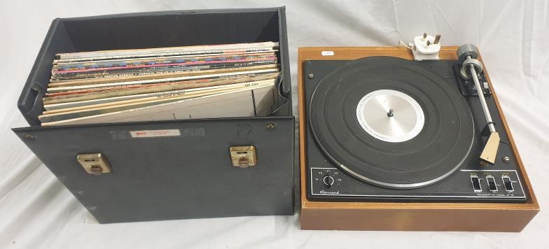 Garrard Deck with automatic transcription turntable & box of records ...
