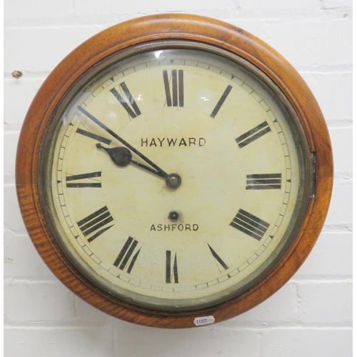 Single Train Railway Style Wall Clock marked for Hayward Ashford with ...