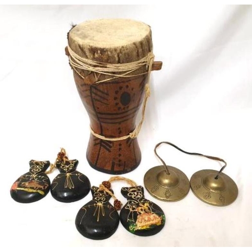 Small Bongo Drum, Tibetan Chimes & Maracas