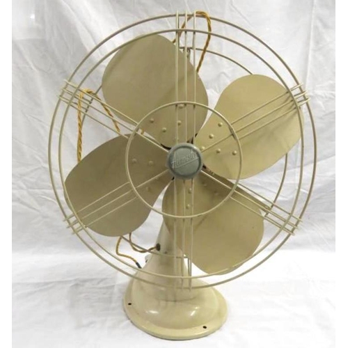 Aermaster Beige Painted 1950s Fan approx. 55cm H, with gold cord CHANGE ...