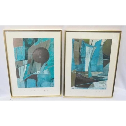 Pair F/g Abstract Prints by Isa Van Der Zee, each 31cm x 41cm (2) (R4 ...