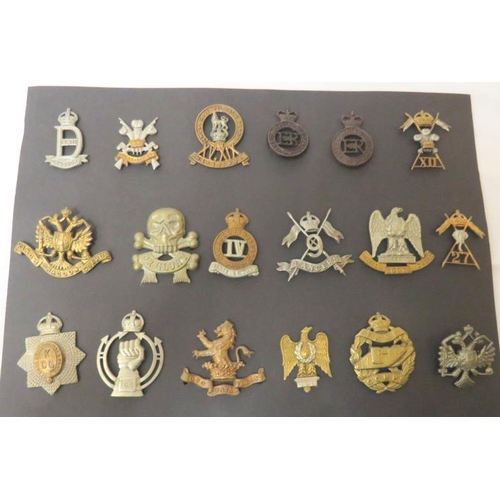 18 All Metal British Army Regimental Cap Badges incl. 12th Lancers, 9th ...