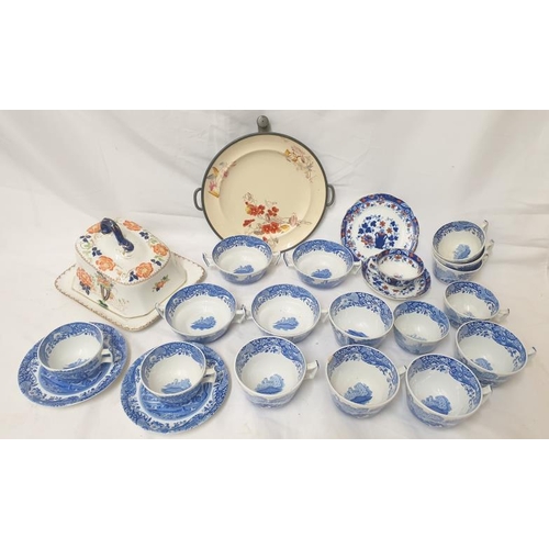 Spode Italian Pattern Blue & White Cups, 2 handled soup bowls, blue ...