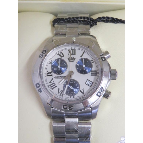 Gents Stainless Steel London Diamond Company Wristwatch, multiple dials ...