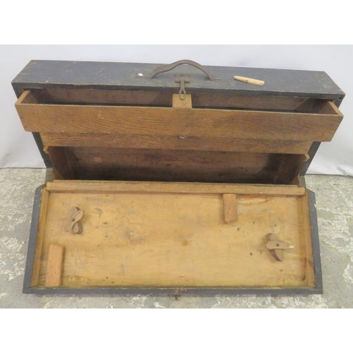 Black Painted Carpenter's Tool Box approx. 80cm x 18cm x 46cm (A1)