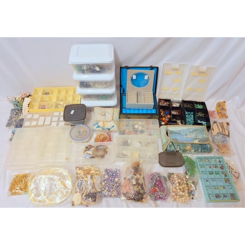 Jewellery Making Items, sectional containers, beads etc. (1 Box)