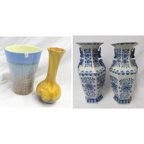 Shelley Conical Shaped Blue Banded Pottery Vase approx. 20cm H & BMA ...