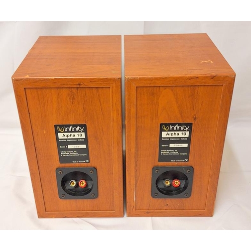Pair of Infinity Alpha 10 Speakers, serial no. 16842 infinity systems ...