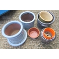 2 Blue Plant Pots, Diary plant pot, orange pots (11)