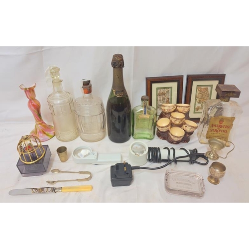 Empty Bottles, Martell Cognac, 1814 Duminy Champagne bottle with ...