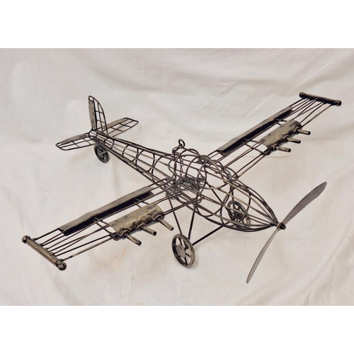 Wire/Metal Work Aeroplane approx. 54cm L