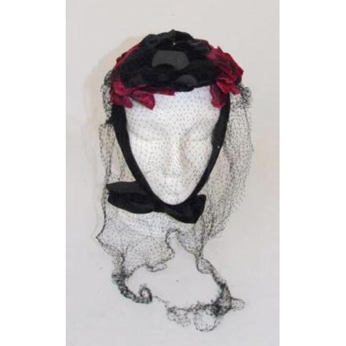 Antique Victorian Wool Cape with beaded detail & Hat (a/f)