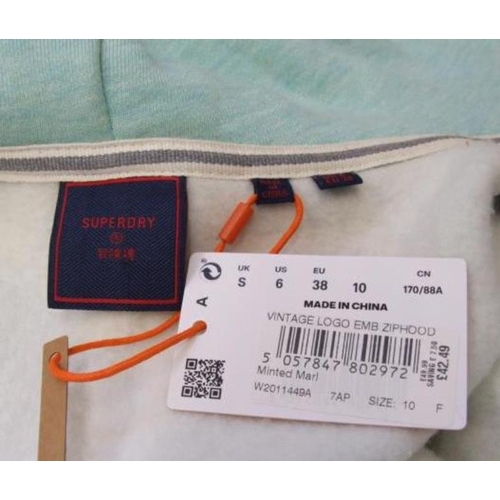 Ladies As New with tags Superdry Mint Green Hooded Top, size 10