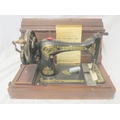 Wooden Cased Gilt Tooled Metal Singer Sewing Machine P591340