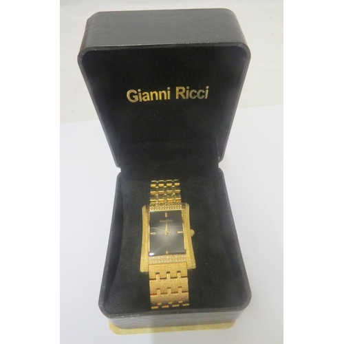 Gents Gianni Ricci Evening Watch, with waisted tank shaped movement ...