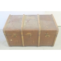 Wooden Bound Packing Chest marked CDS approx. 54cm D x 49cm H x 93cm W ...