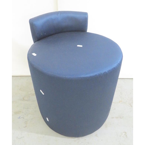 Blue Upholstered Column/Tubular Seat with white metal studded back (A4)