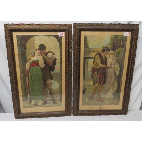 F/g Pair of Late Victorian Sentimental Style Prints, Wedded & Whispers ...