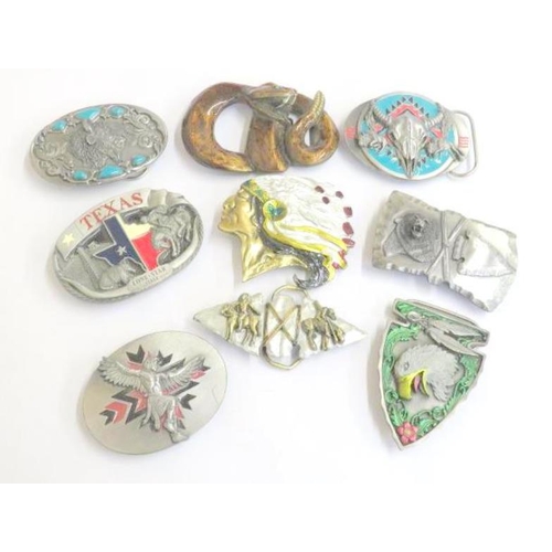 Collection of American Belt Buckles, American Indian style, dancers ...