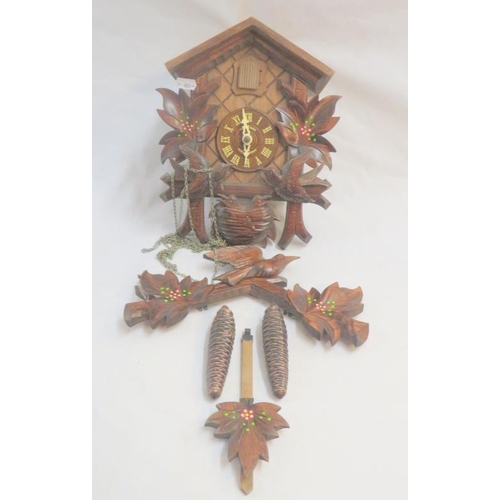 Cuckoo Clock with 2 acorn weights by Hubert Herr (A9)