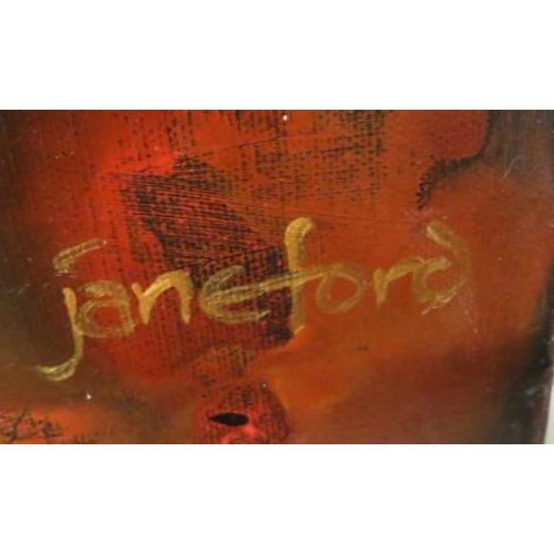 Unframed Oil on Canvas Rear View Naked Figure with wings, signed Jane ...