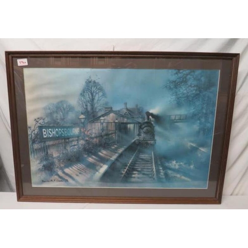 Large Barrie AF Clark Railway Print, Bishopsbourne dated 78 approx ...