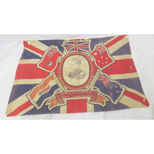Vintage 1937 Union Jack Portrait Flag of Edward VII for his coronation ...