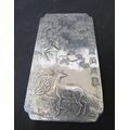 White Metal Oriental Token/Tablet with 2 marks to the back decorated ...