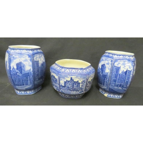 Maling Ware Blue & White Bowl, Ringtons Ltd. tea caddies vase approx ...