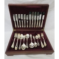 Silver Plated Bead Pattern Cutlery in fitted case, 6 person setting ...