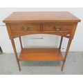 Yew Wood Hall/Side Table with 2 drawers approx. 76cm H x 66cm W x 32cm ...