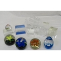 Floral Paperweights, Caithness marked to base CG, lazer art ...