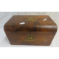Curved Topped Burr Wood Wooden Box with shield & scroll decoration ...