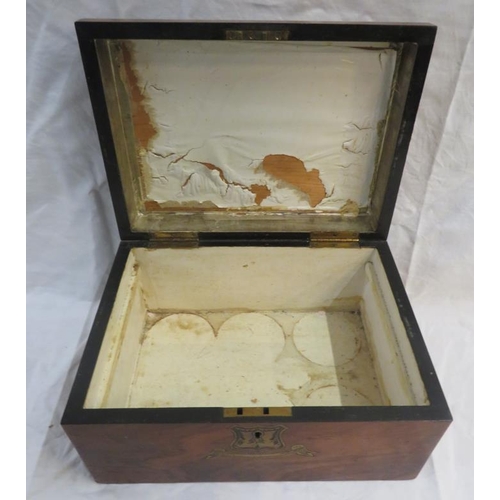 Curved Topped Burr Wood Wooden Box with shield & scroll decoration ...