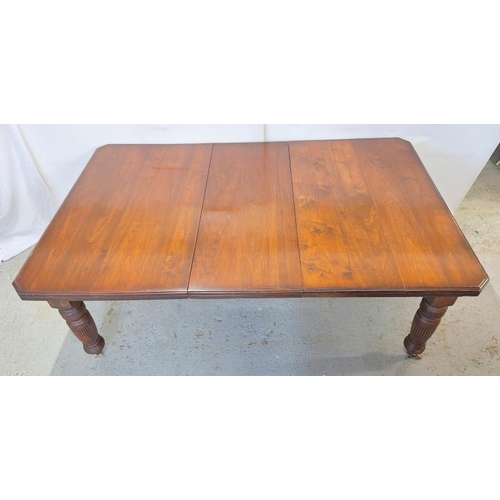 Victorian Wind Out Dining Table with canted corners & plate glass top ...