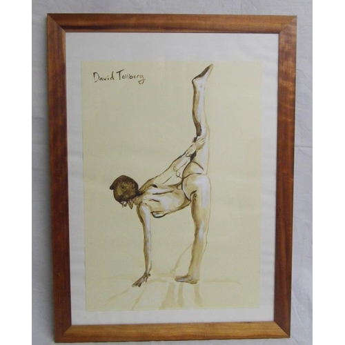 F/g Watercolour on paper nude signed David Tallberg approx. 57cm W x 77cm H (S7)