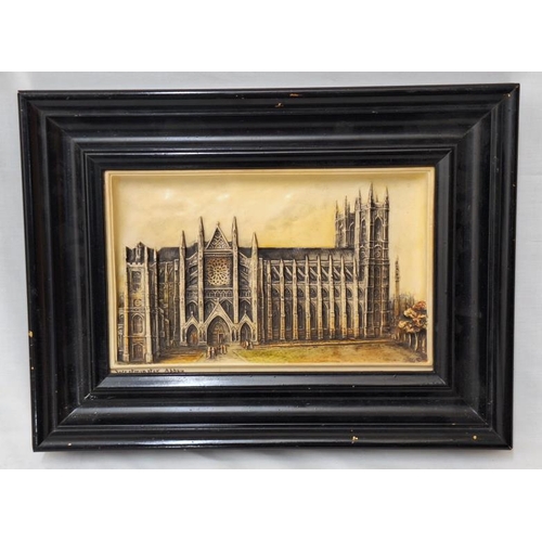 Osborne Ivorex Plaque of Westminster Abbey in black ebonised frame ...