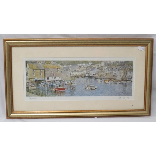 M/f/g Coloured Print boats harboured at town by Robin Davidson approx ...