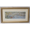 M/f/g Coloured Print boats harboured at town by Robin Davidson approx ...