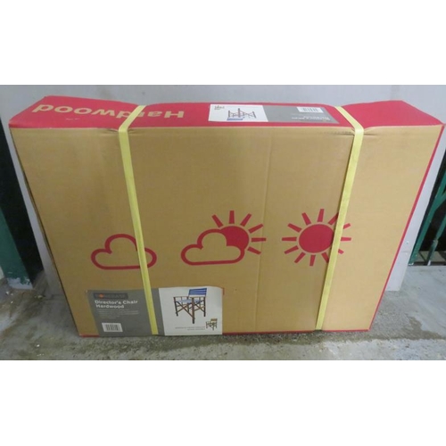 Homebase Directors Chair Hardwood in box, as new approx. 87cm x 55cm x ...