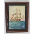 F/g Watercolour on Paper, ship on rough seas entitled 'An Old Timer' W ...