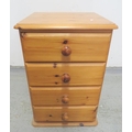 Pine Bedside with 4 drawers, bun handles approx. 45cm W x 41cm D x 66cm ...
