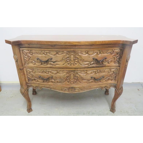 Carved 2 Drawer French Bombe Provincial Sideboard with shaped top ...
