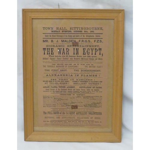 F/g Printed Poster of Entertainment at the Town Hall Sittingbourne ...