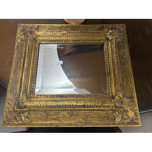Rectangular Gilt Framed Bevel Glass Wall Mirror approx. 44.5cm x 39.5cm (A6)