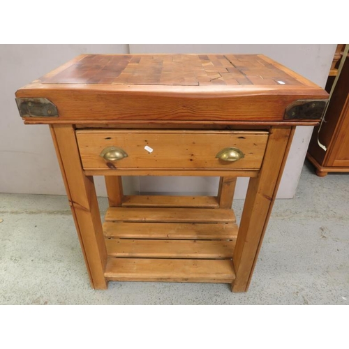 Butchers Block/Worktable with under tier, single drawer with cup ...