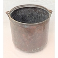 Large Copper Cauldron with overhandle approx. 30cm H x 33cm dia.