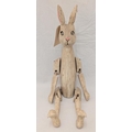 Harrow Articulated Wooden Hare with pink ears & pink nose approx. 68cm L